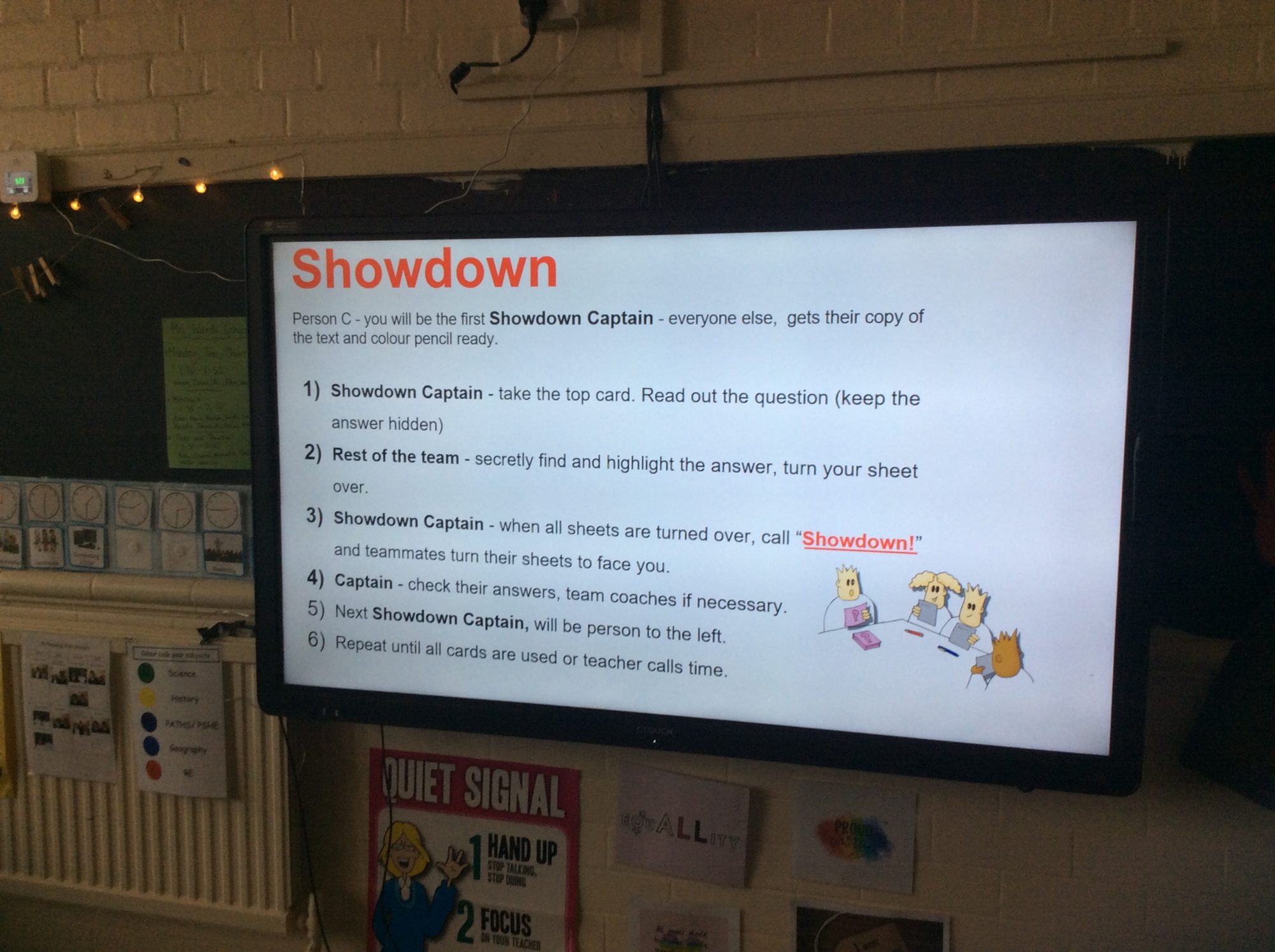 Kagan Structure: Showdown – helping us with our reading comprehension ...