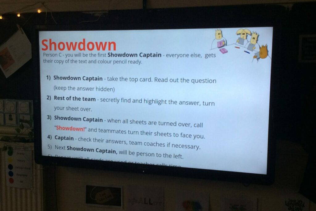 Rex Retriever Comprehension – Using Kagan “Showdown” – Tiverton Academy